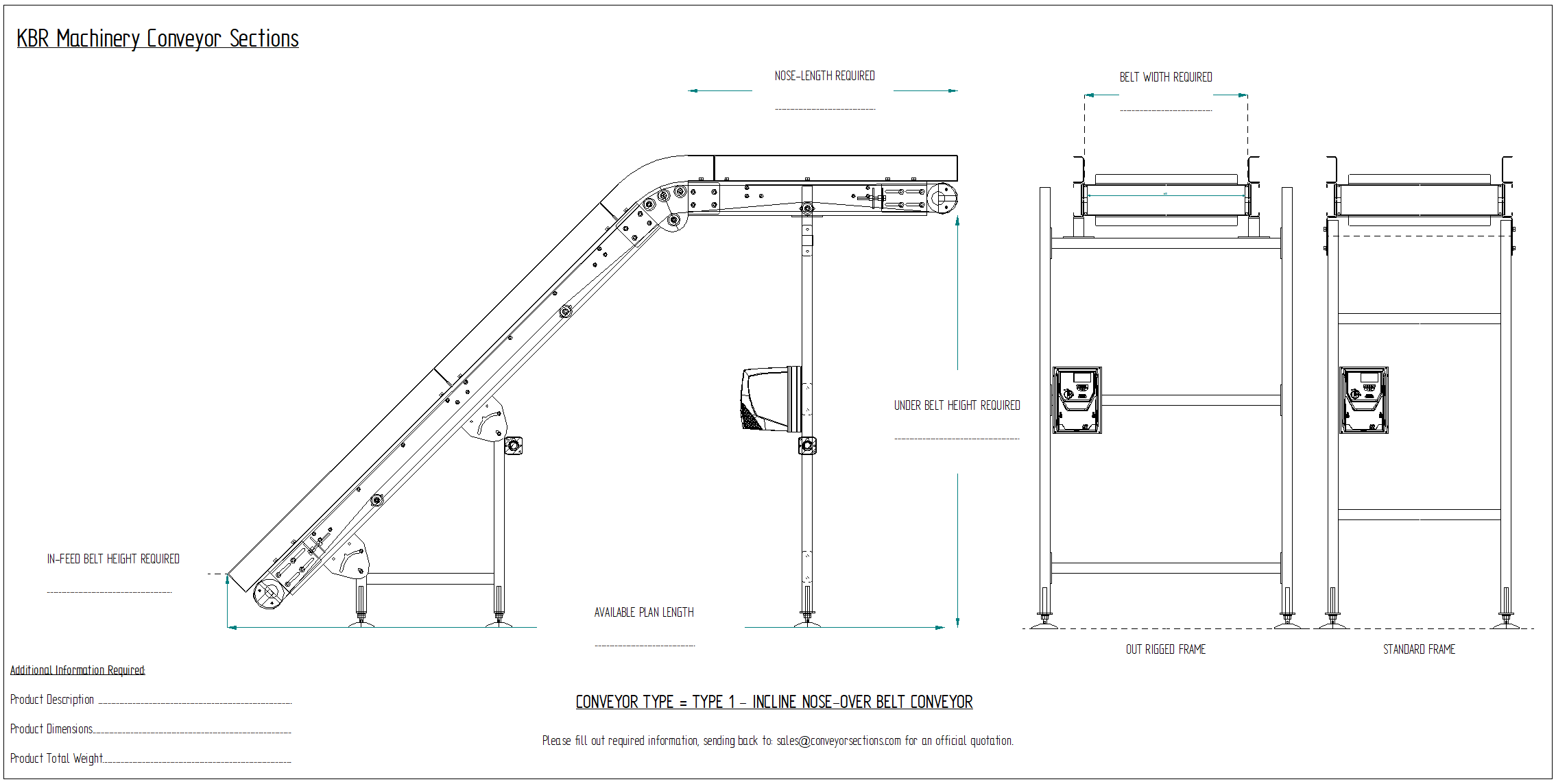 Incline Nose Over Conveyor – KBR Conveyor Sections | UK Conveyor ...